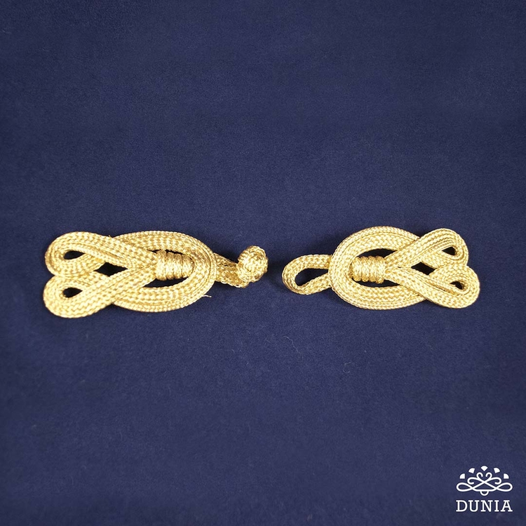 Alamar de cordón dorado plano doble | Mercería Dunia