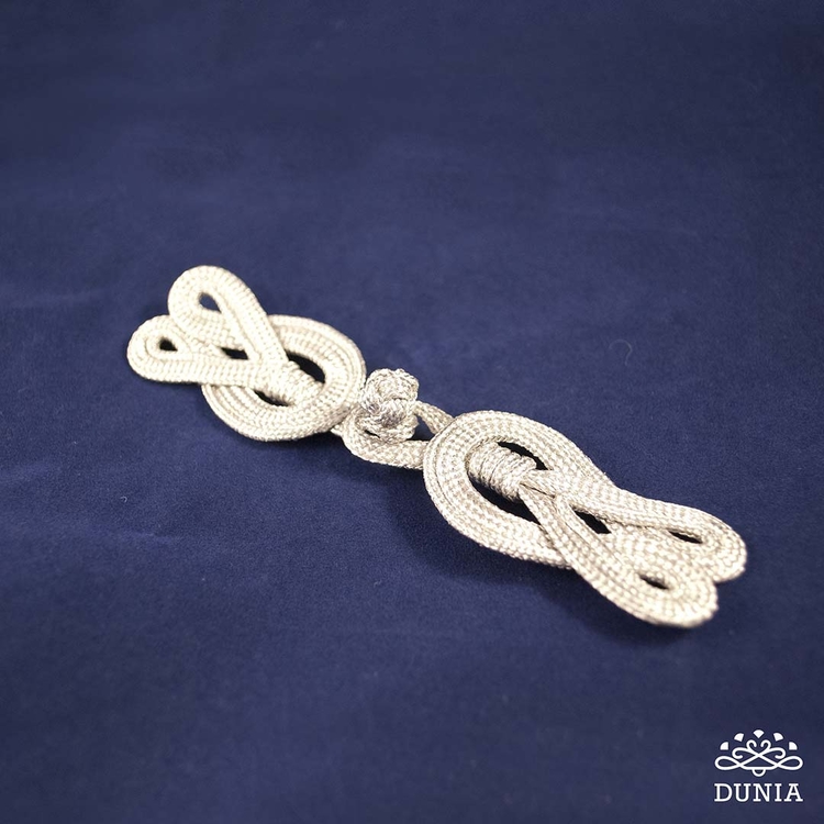 Alamar de cordón plateado plano doble | Mercería Dunia